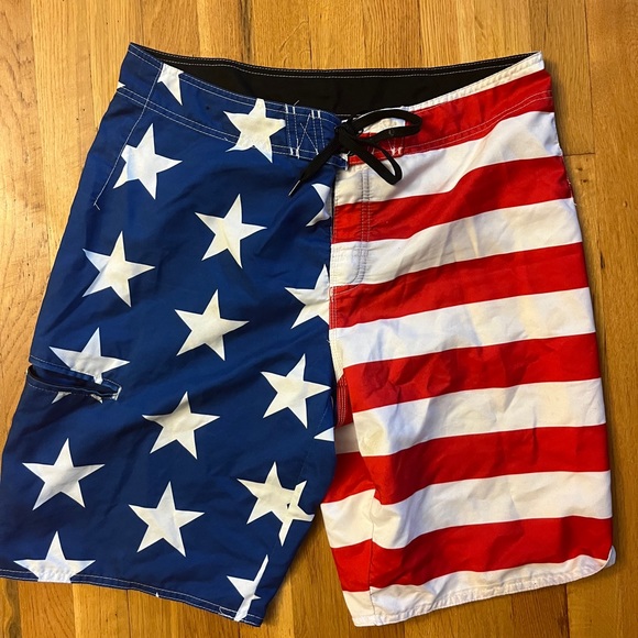 Hang Ten | Swim | Hang Ten American Flag Printed Swim Trunks | Poshmark